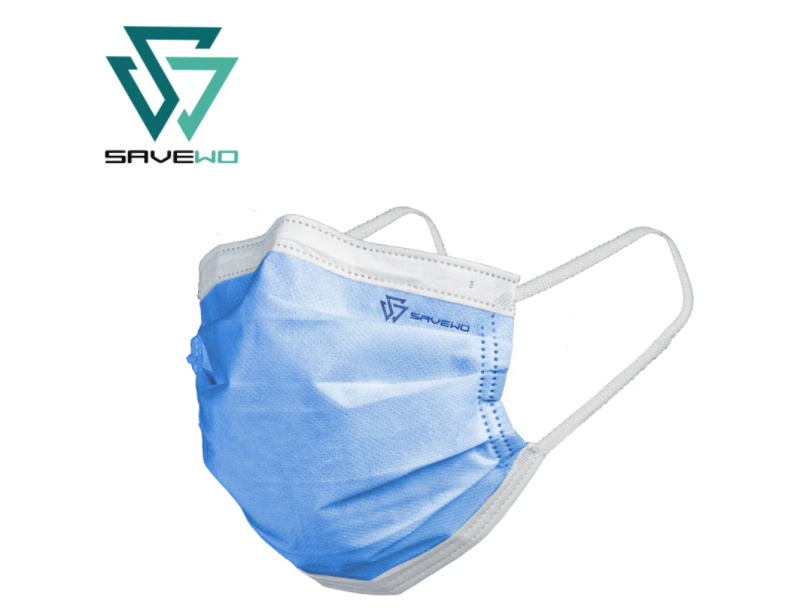 SAVEWO Premium Mask 救世超卓平面型口罩 (粉藍色)